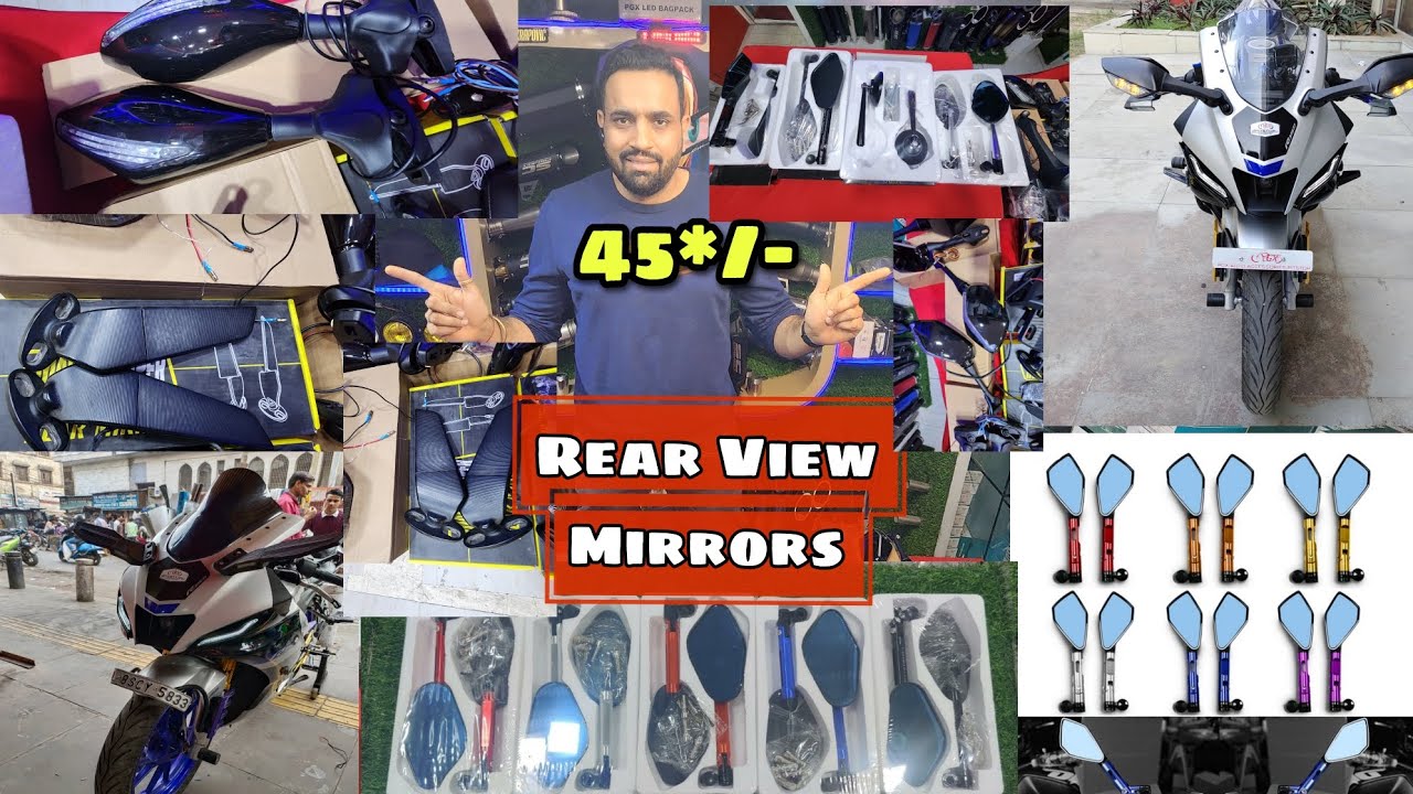 Rear View Mirrors | Bike Mirrors | Mirror with Indicator | Modified ...