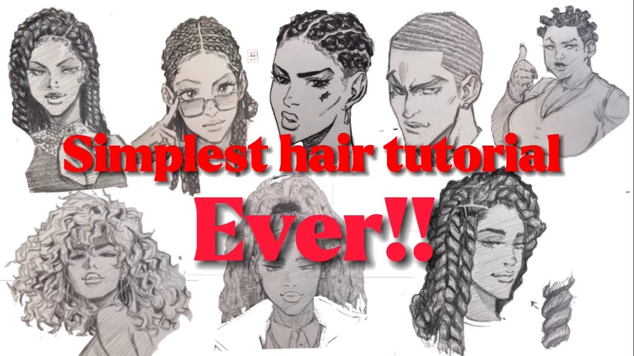 African hair drawing tutorial - YouTube