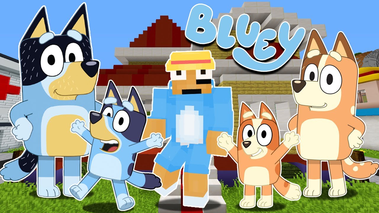 LA FAMILIA DE BLUEY ME ADOPTA EN MINECRAFT 😍 - YouTube