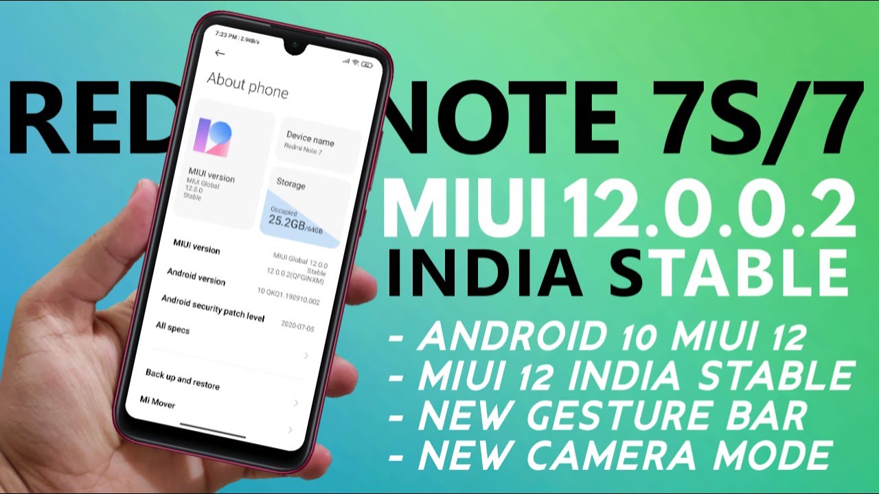 [OFFICIAL] Redmi Note 7S/7 INDIA MIUI 12 Stable Update | MIUI 12.0.0.2 ...