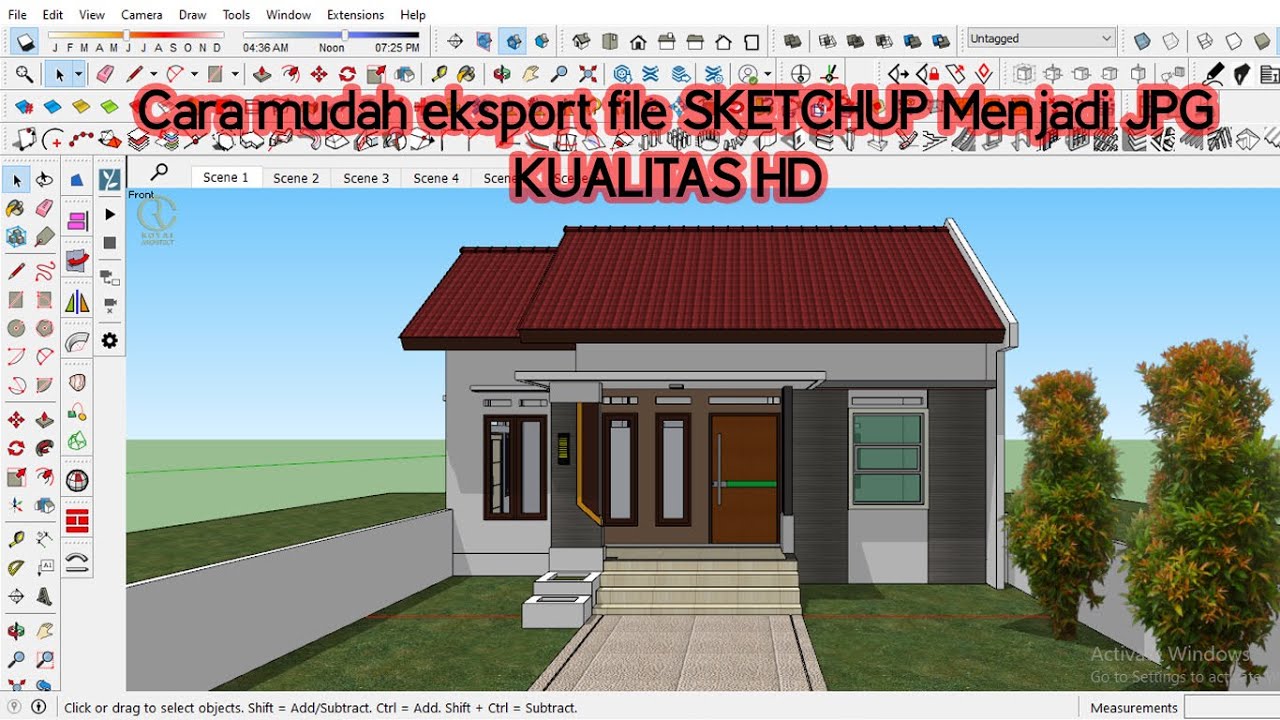 Sketchup Tutorial | cara cepat ekspor gambar dari sketchup menjadi file ...