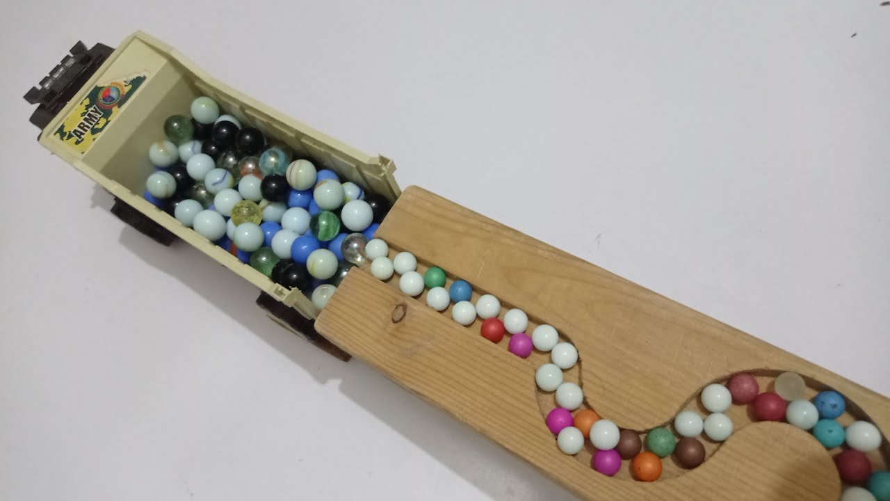 Reverse Marble Run Race || Haba long wave slope Reverse Marbles | Dump ...