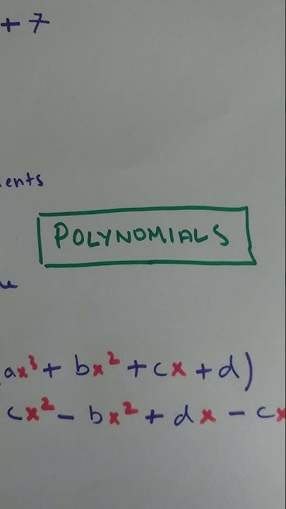 Polynomials Part 1 | Math Shorts - YouTube