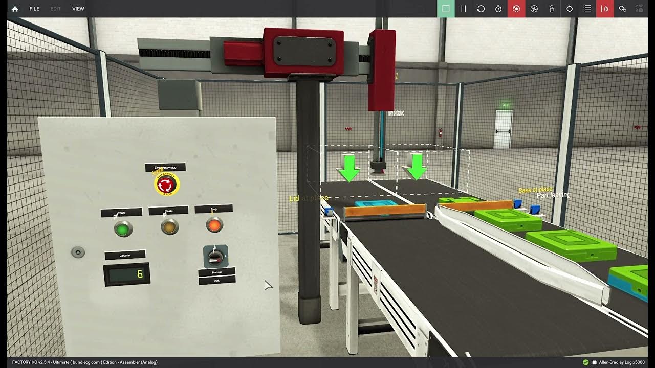 Factory IO Assembly Analog Control Studio 5000 - YouTube