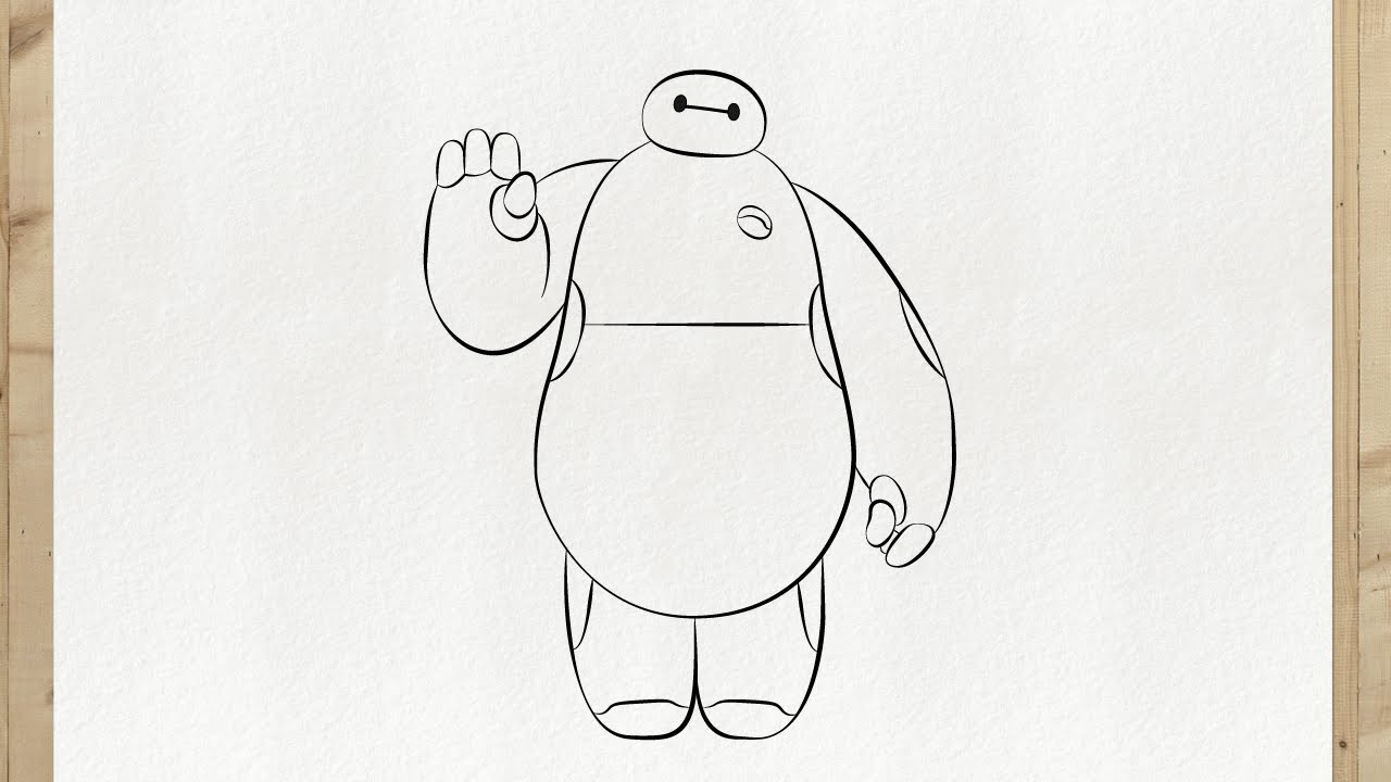 Cómo Dibujar a BAYMAX ⚪ | Big Hero 6 | Tutorial de Dibujo Paso a Paso ...