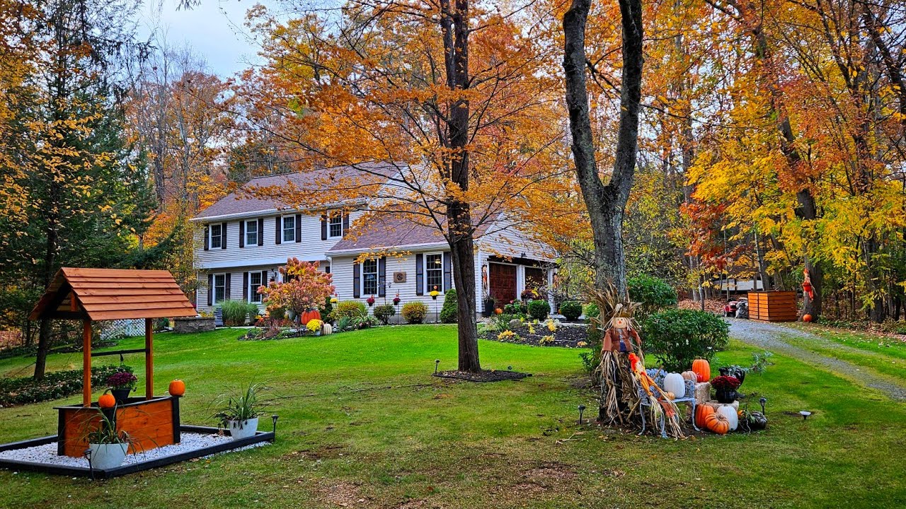 THE EASY WAY TO CLEAN UP FALL LEAVES||START TO FINISH LEAF CLEAN UP ...