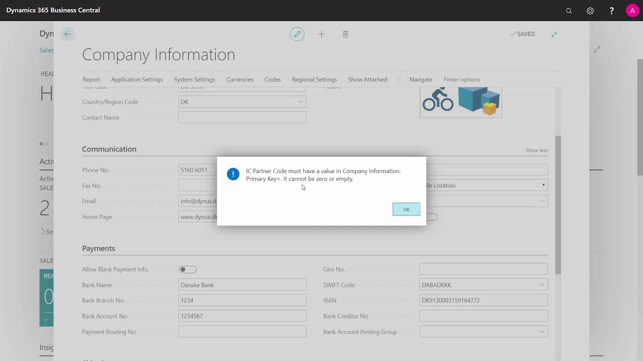 The Company Information - Microsoft Dynamics 365 Business Central - YouTube