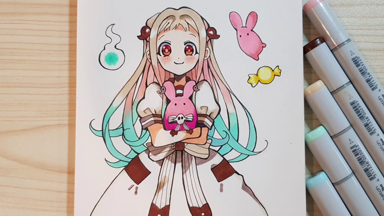 Drawing-Yashiro nene 지박소년 하나코군 야시로 네네 그리기 - YouTube