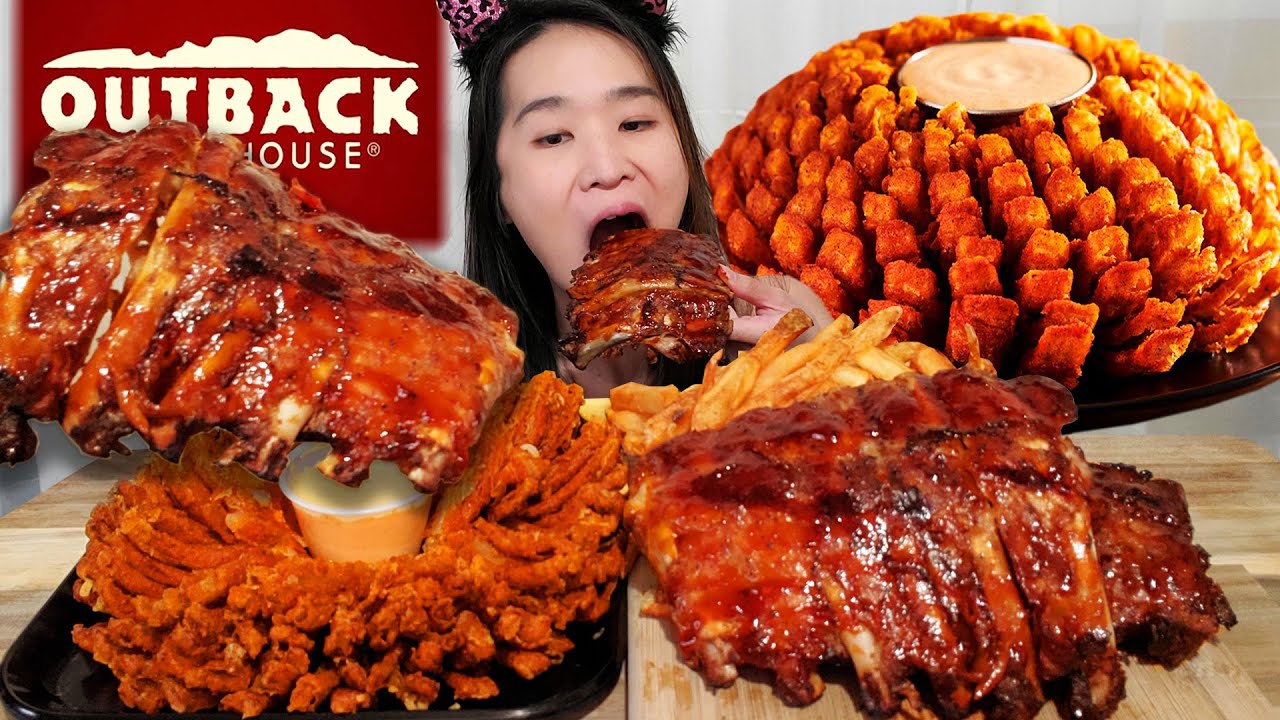 OUTBACK STEAKHOUSE BBQ RIBS! Bloomin' Onion & Outback Pork Ribs ...