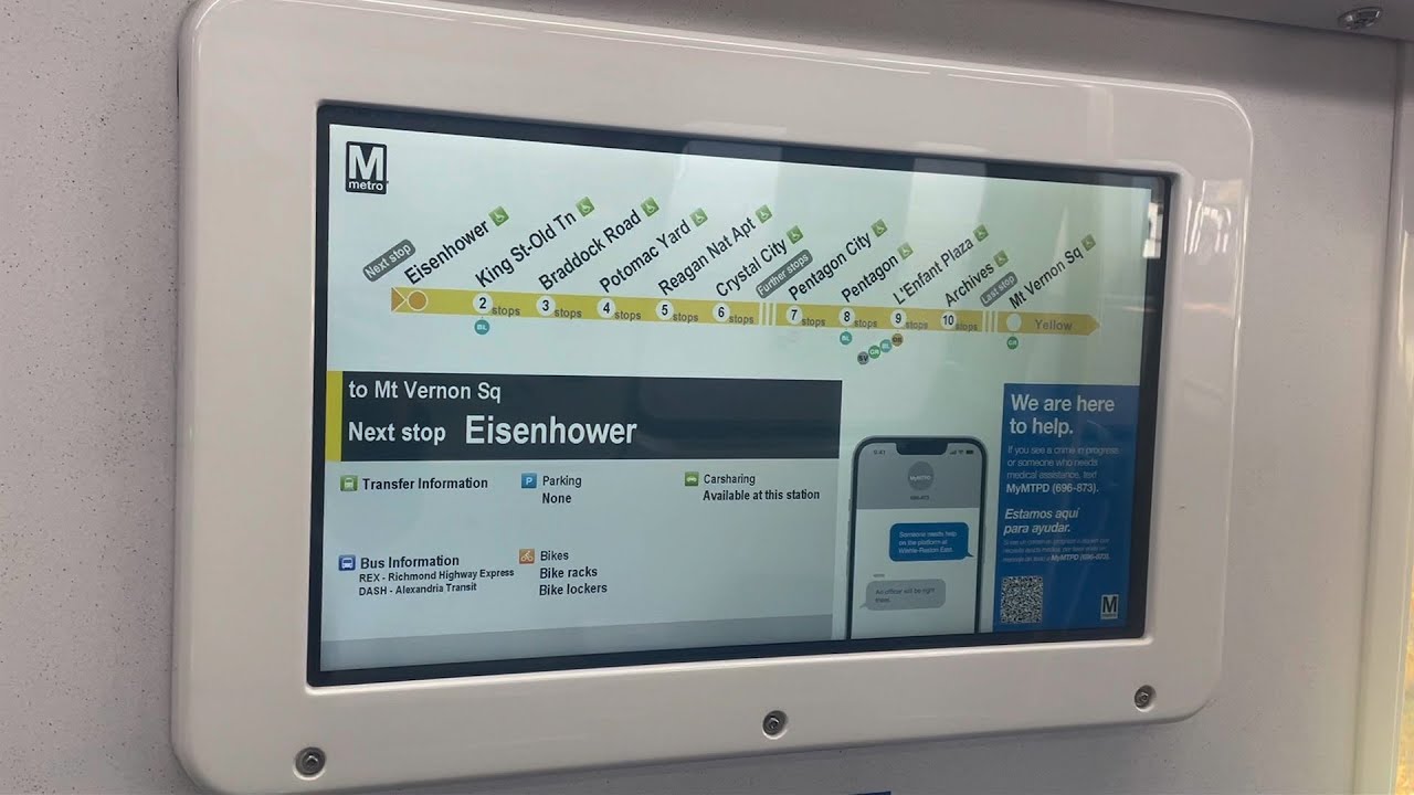 WMATA 7K Series Yellow Line Train Ride from Huntington to Mount Vernon ...