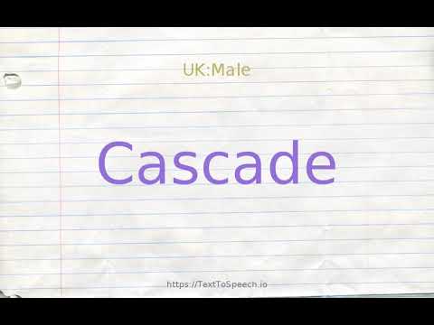 How to pronounce cascade - YouTube