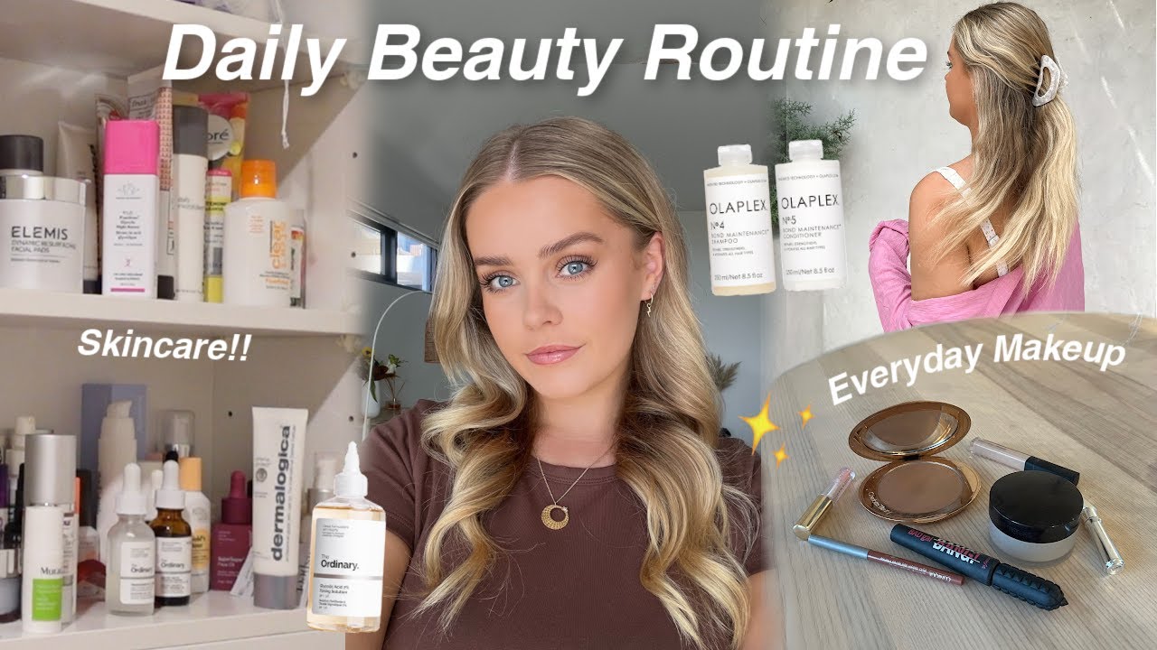 DAY IN MY LIFE | My Everyday Makeup + Skincare/Haircare Routine! - YouTube