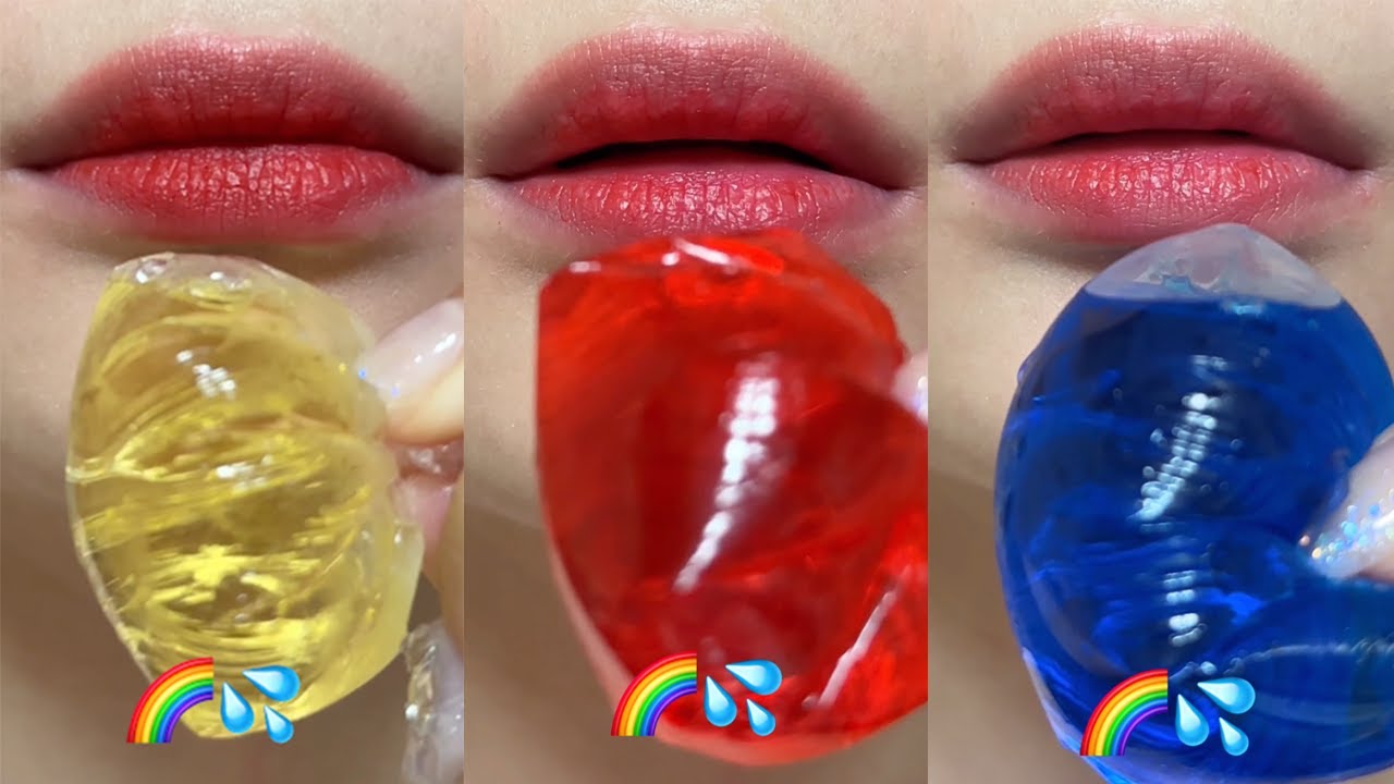asmr DRINK RAINBOW WATER eating sounds - YouTube