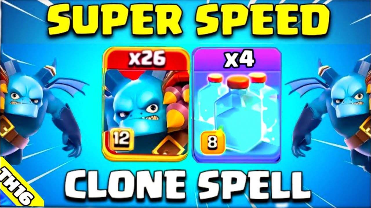 26x Mass Super Minion + 4 Clone Spell =WOW!!! Th16 Attack Strategy 🔥 ...