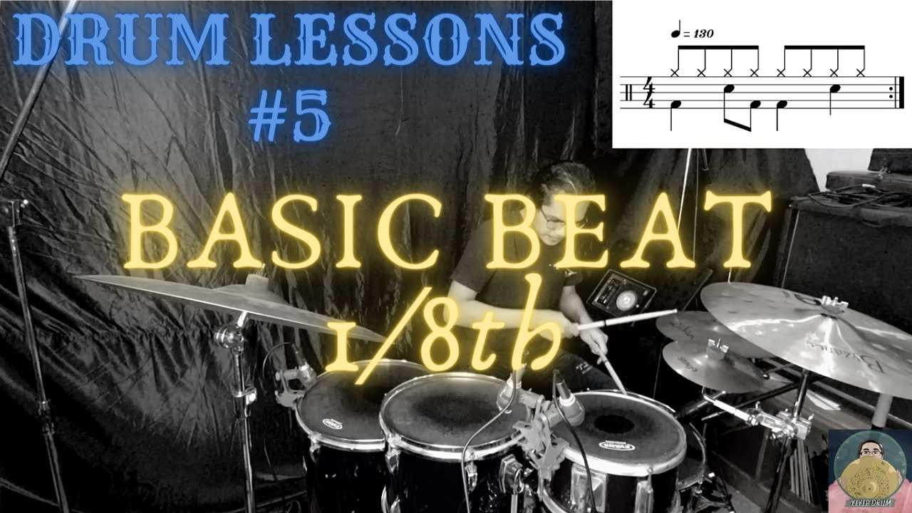 Basic Beat 1/8th (YD DRUM LESSONS NO.5) - YouTube