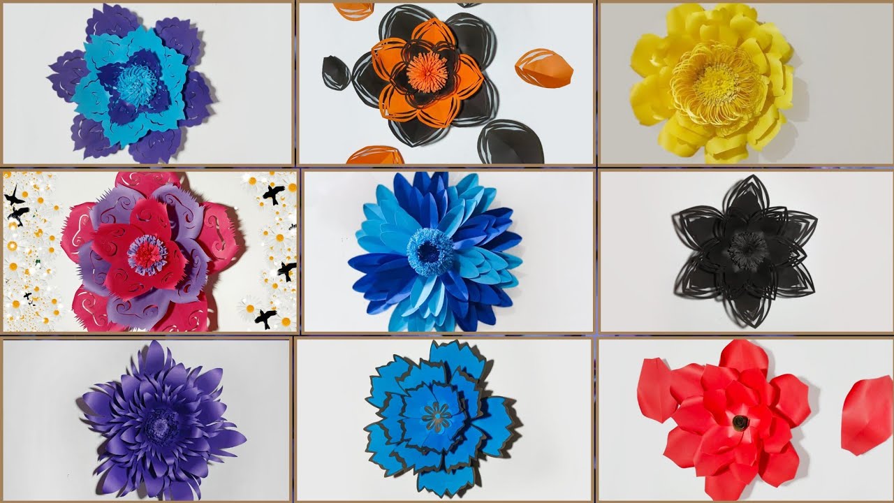 9 Beautiful craft paper flower design ️/Amazing diy paper flowers ideas ...
