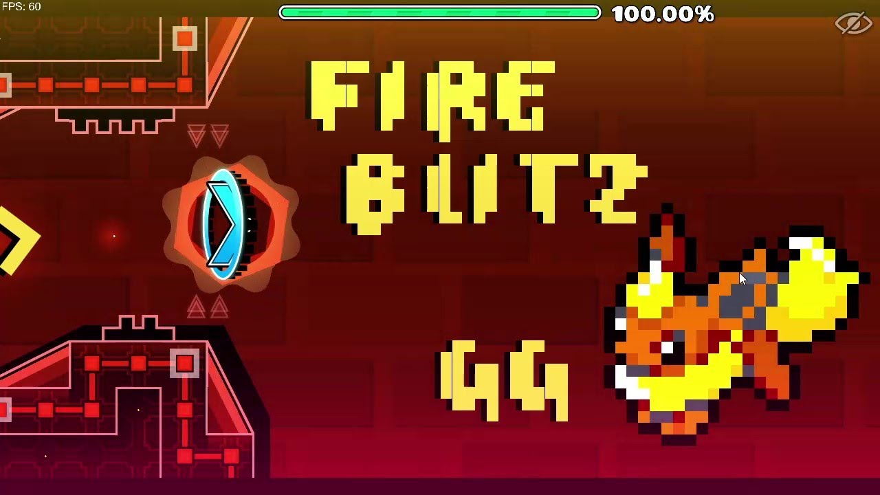 Geometry Dash 幾何衝刺: Fire Blitz By Yoshme (Daily Level) (60fps gameplay ...