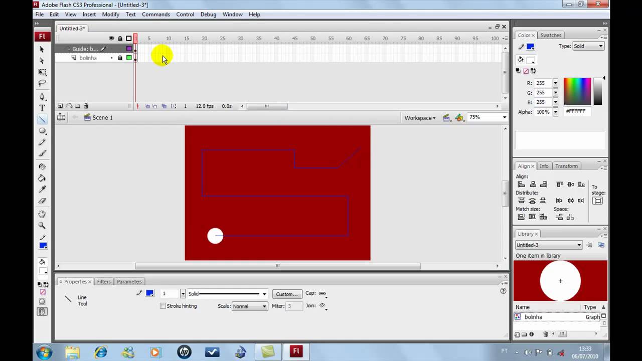 Flash CS3 - Camada Guia - YouTube