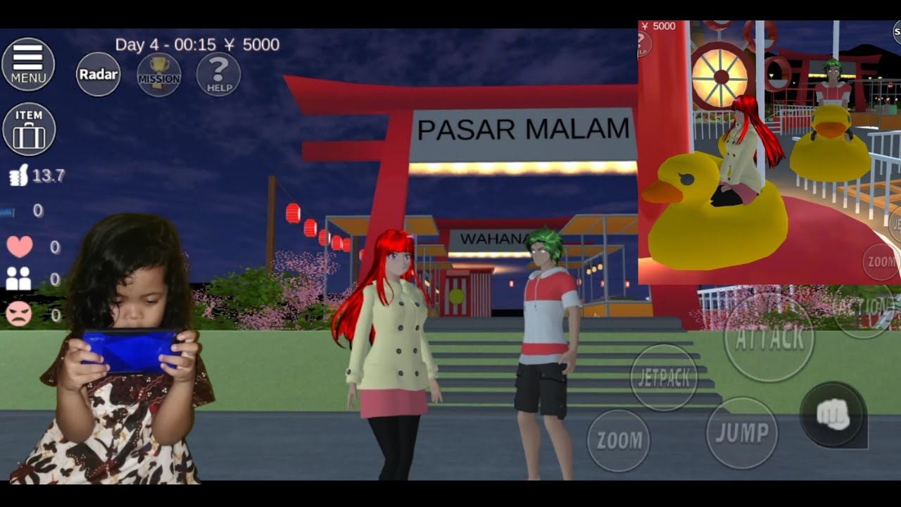 sakura malam TAHUN BARU di pasar malam ||sakura school simulator - YouTube