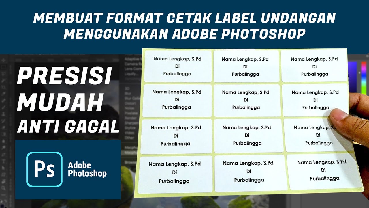 Membuat Format Cetak Label Undangan di Photoshop - YouTube