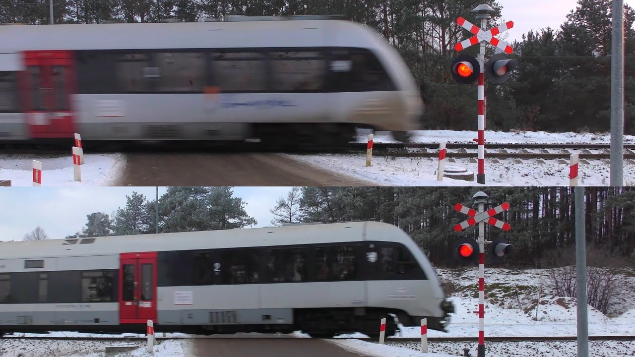 [4K] SSP Kiełpino Kartuskie ul. Raduńska | Polish railroad crossing ...