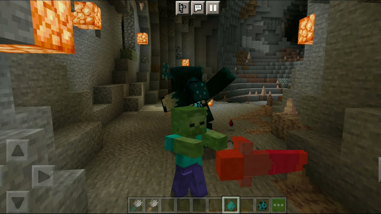 How Warden saves his cave from zombies and witches in Minecraft - YouTube