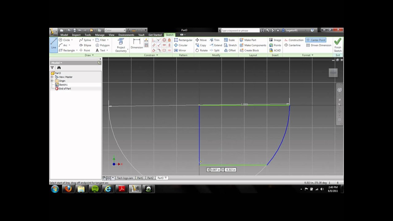 Autodesk Inventor Tutorials-Revolve, Sweep, Extrude - YouTube