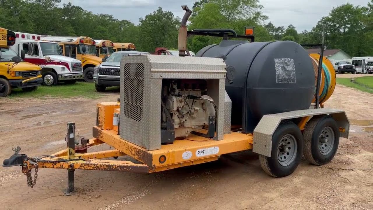 2004 Pipehunter 7834 Trailer Mounted Sewer\Culvert Cleaning Rig - YouTube