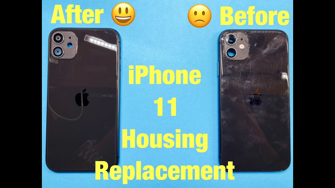 iPhone 11 back glass + housing replacement: DIY repair - YouTube