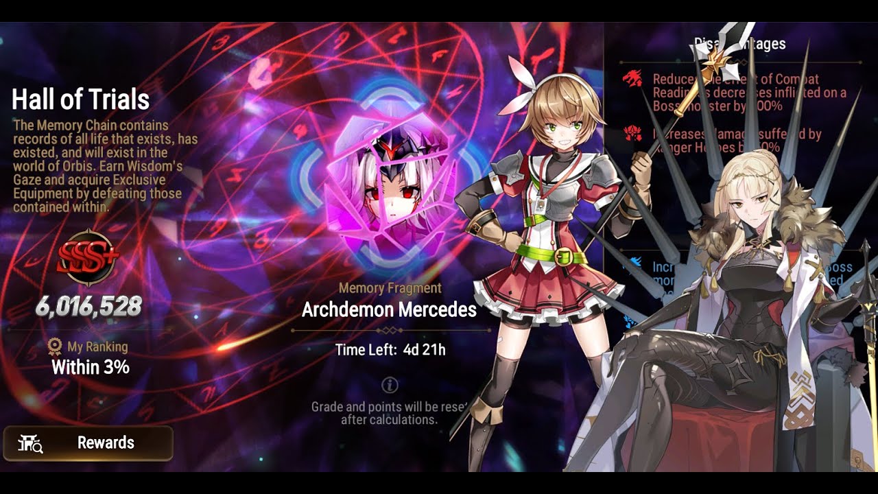Epic Seven - Hall of Trials (Archdemon Mercedes) - Easy 6M Pints with 2 ...