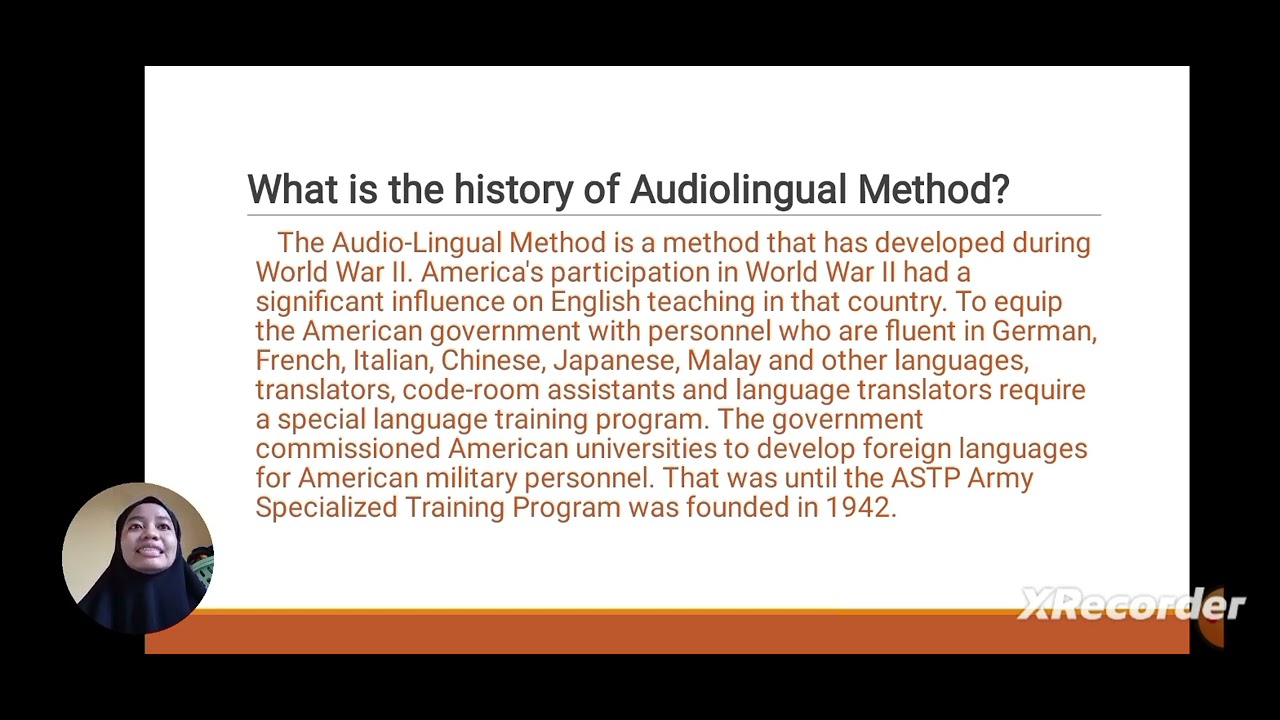 AUDIOLINGUAL METHOD (AURAL-ORAL) - Dian Aisyah Abidin - YouTube