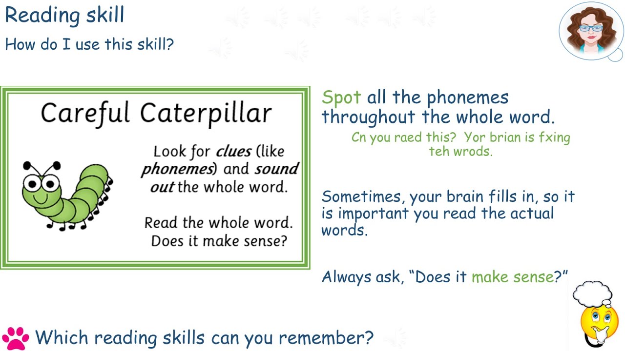 Early Reading Skill: 3. Careful Caterpillar - YouTube
