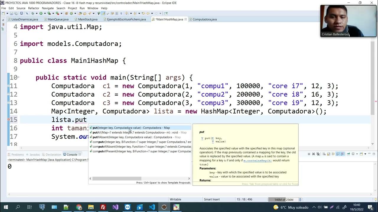 Clase 16 (8) listas Hash Map con Objetos + metodos Recursivos ej ...