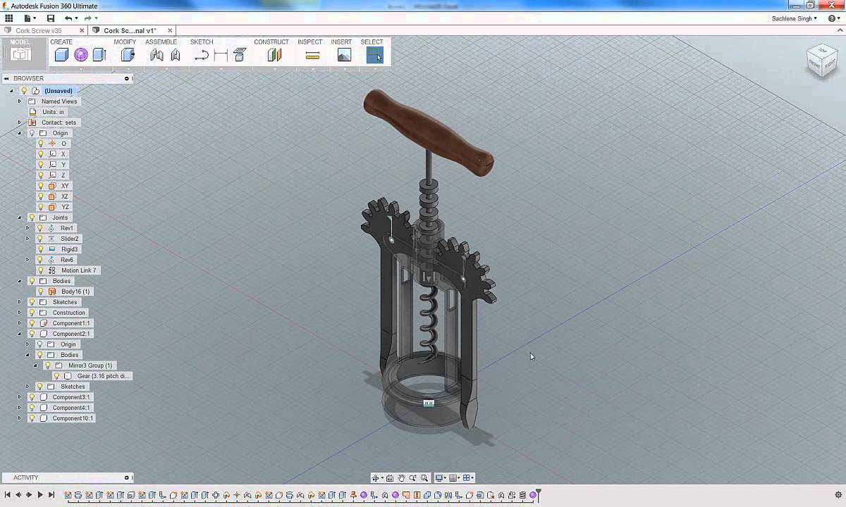 Corkscrew Part 4 Building the screw and Final Rendering - YouTube