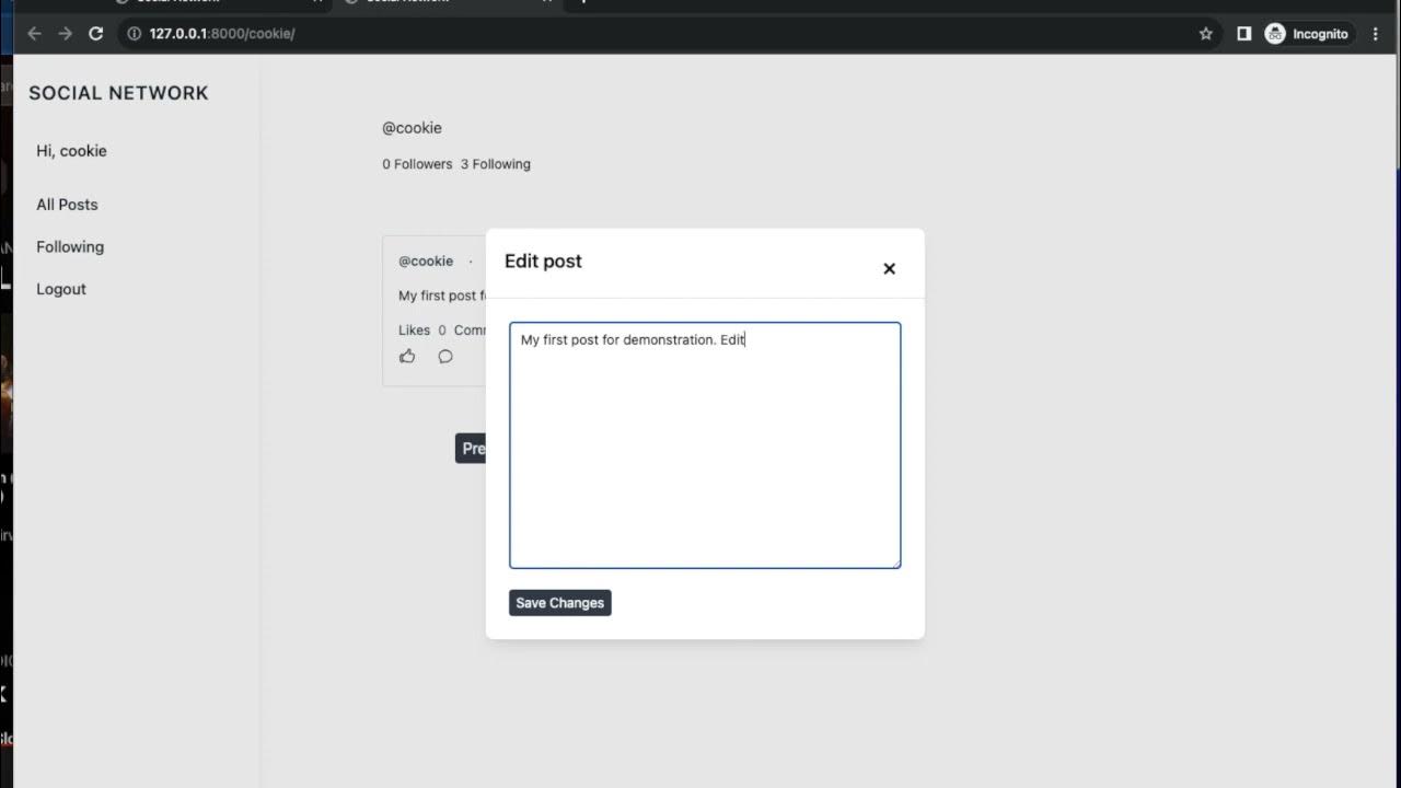 CS50 Web Programming with Python and JavaScript - Project 4 (Network) - YouTube