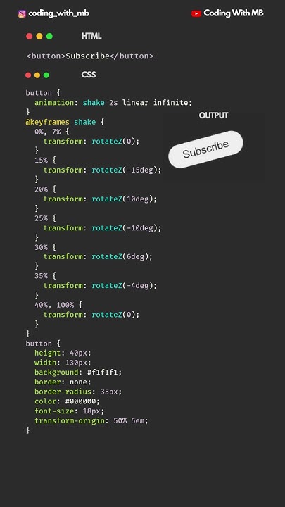 Shaking button #10 | HTML | CSS #button #shorts - YouTube