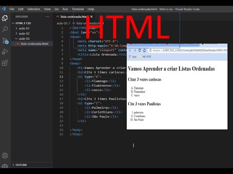 Lista Ordenada HTML - YouTube