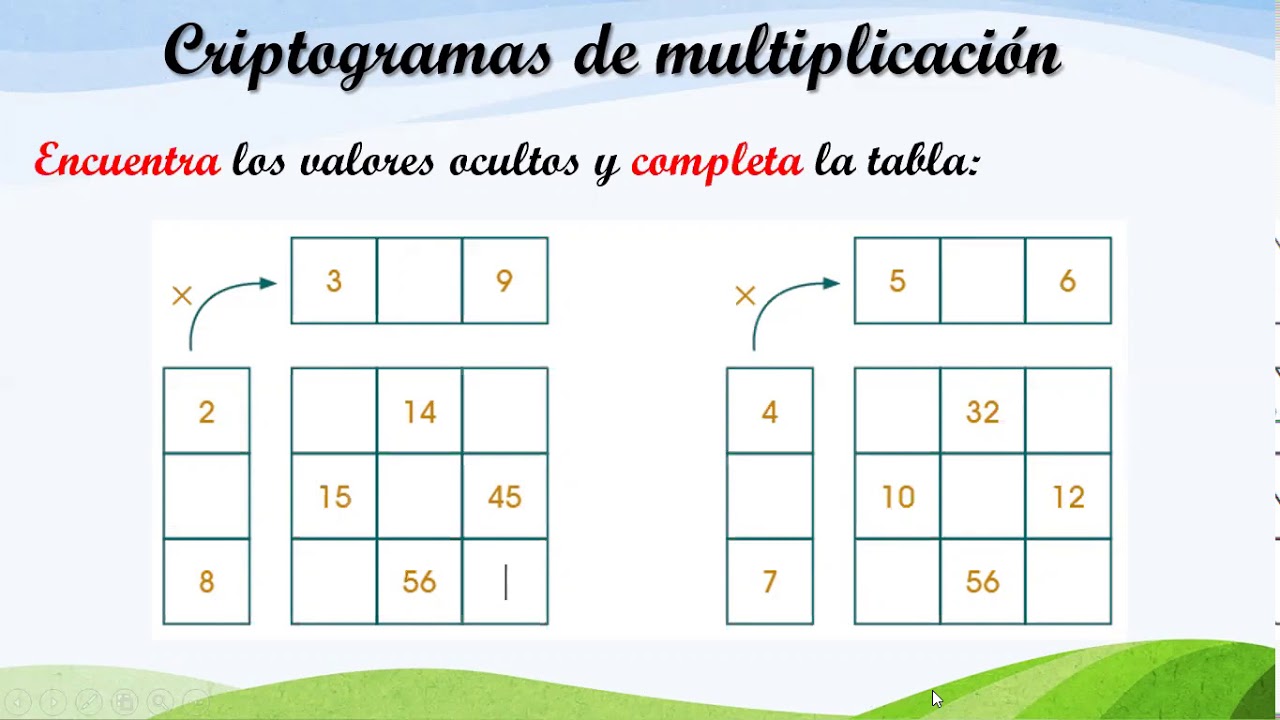 RAZ MATEMATICO - CRIPTOGRAMAS DE MULTIPLICACIÓN 2 - YouTube