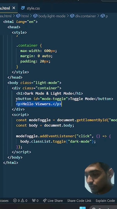 Dark Mode In Html And Css Coding Programming Tech Webdevelopment Css Html Javascript