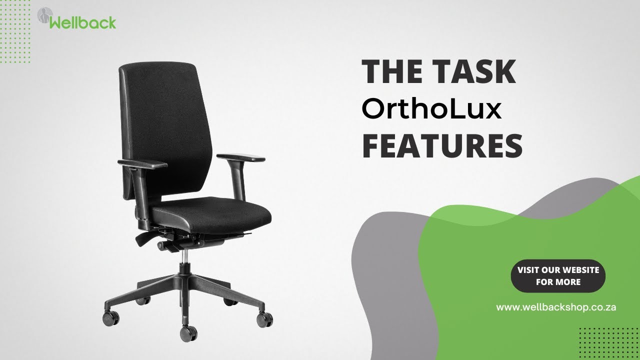 OrthoLux Task Orthopaedic Office Chair Features - YouTube