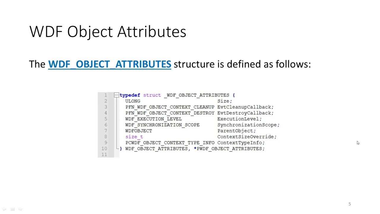 Tutorial 7 - Windows Driver Framework - WDF Object Attributes - YouTube