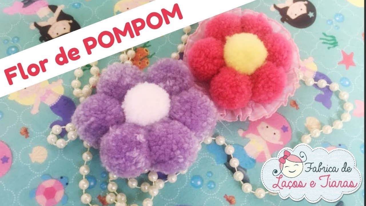 Como Fazer Flor de Pompom Passo a Passo - YouTube