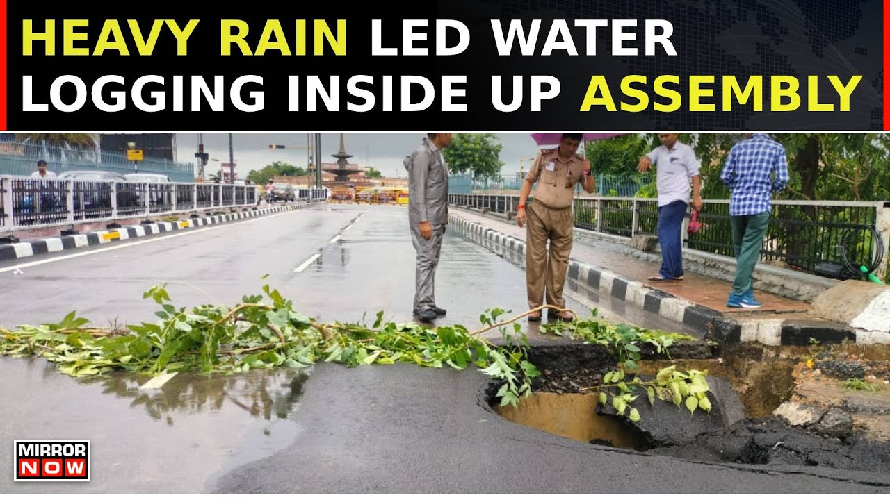 Heavy Rain Lashes UP's Capital Lucknow, Water Logging Seen Inside UP Assembly | Breaking News ...
