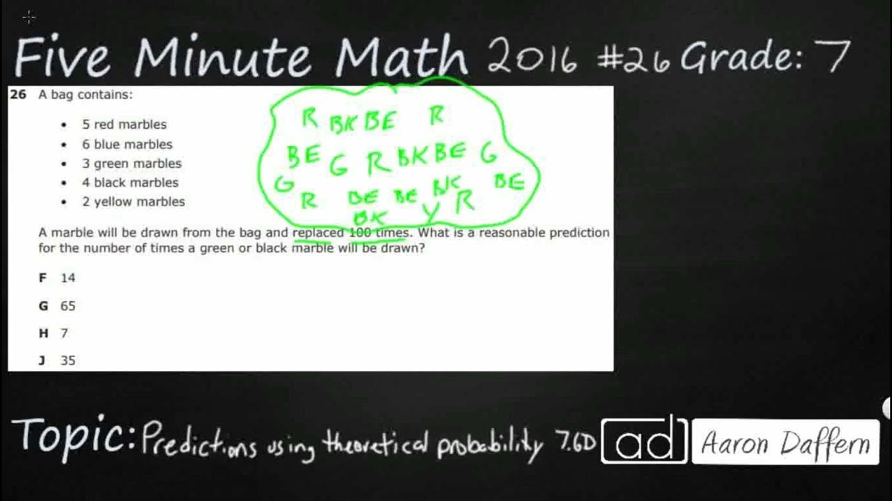 7th Grade STAAR Practice Predictions Using Theoretical Probability (7 ...
