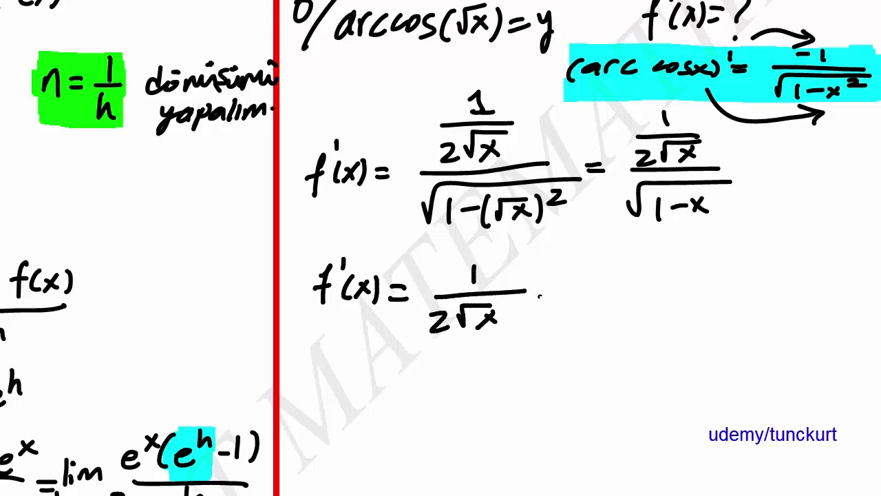 Ters Trigonometrik Türev -Örnekler 2-23 - YouTube