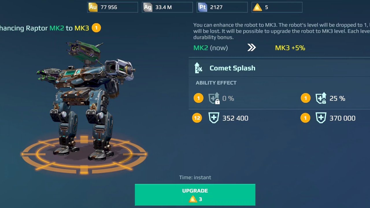 Upgrade Raptor to mk3（War Robots) - YouTube