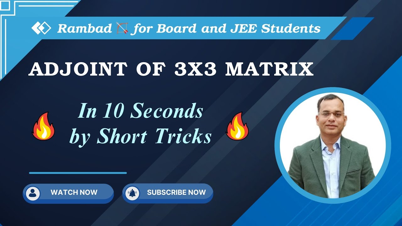 Adjoint of a 3x3 matrix in 10 seconds - YouTube