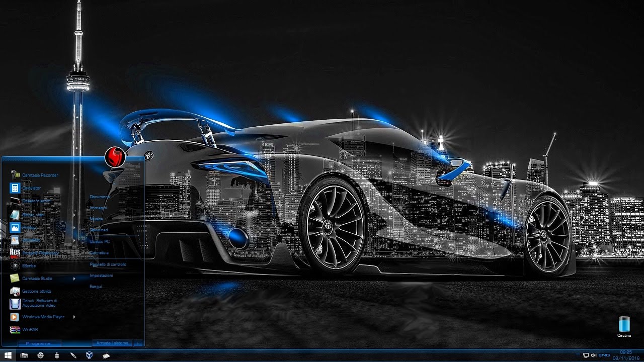 Tema ★Neon Blue★ W10 RS1 V1607 - YouTube