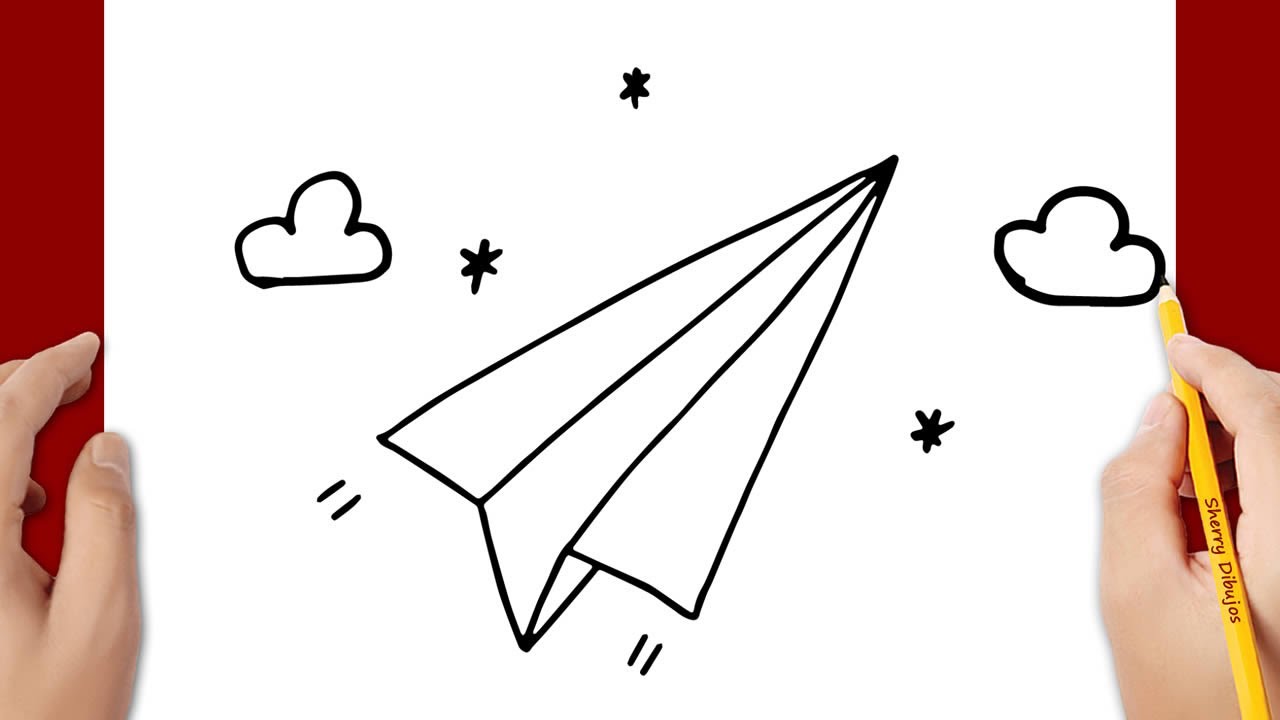CÓMO DIBUJAR UN AVIÓN DE PAPEL FÁCIL | DIBUJOS FÁCILES - YouTube