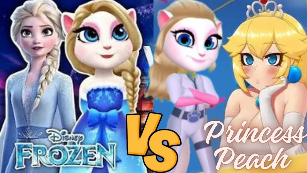 who Will Prevail Frozen Elsa ️ Vs Super Princess Peach 🍑 My Talking ...